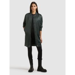Kurzmantel Khujo "TINDRA", Damen, Gr. L, treetop gr&uuml;n, 97% Polyester, 3% Elasthan, gl&auml;nzend, regular fit h&uuml;ftlang, eingesetzt Rippstrickb&uuml;ndchen, M&auml;ntel Kurzmantel
