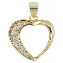 Adelia&acute;s Kettenanh&auml;nger ADELIA&acute;S "stilvoller Herz Anh&auml;nger aus 925 Sterling Silber", gold, Schmuckanh&auml;nger, Damen, Silber 925 (Sterlingsilber), Kettenanh&auml;nger