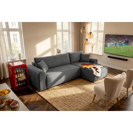 Ecksofa OTTO HOME "JONAA L-Form, 241cm - OTTO. Verl&auml;ssliche Qualit&auml;t.", anthrazit, B:241cm H:79cm T:52cm, Sofas, Ecksofa, Schlaffunktion(133/200), Bettkasten, Cord, Struktur, Unser Tiefpreis