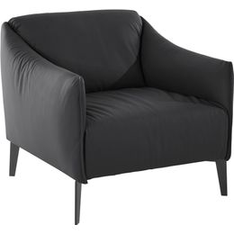Cocktailsessel W.Schillig "sally Designsessel, zeitlos und bequem, tolle Verarbeitungsdetails", schwarz (schwarz z59), B:84cm H:78cm T:84cm, Longlife Xtra-Leder Z59: Glattleder mit modischer Pr&auml;gung. Hautst&auml;rke 0, 9 - 1, 1 mm., Sessel, Cocktailsessel, mit Metall-Winkelf&uuml;&szlig;en in Schwarz pulverbeschichtet