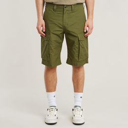 G-Star Raw Cargoshorts G-STAR "Core Regular Cargo Short", Herren, Gr. 32, N-Gr, gr&uuml;n (mayfly), Web, Obermaterial: 100% Baumwolle, unifarben, regular fit ca. Mitte Knie, Hosen, mit innenliegener Kordel