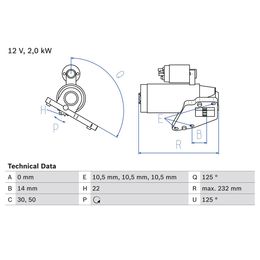 Bosch Starter 0986024710 f&uuml;r JEEP Chrysler MITSUBISHI