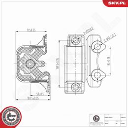 ESEN SKV Lagerung, Motor 75skv374 vorne rechts f&uuml;r Vaughall
