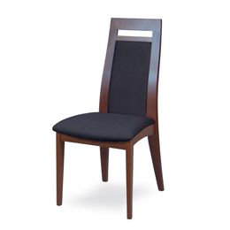 Esszimmerstuhl Home Affaire "CLIO", nuss, schwarzgrau, nussbaum, schwarzgrau, B:48cm H:101cm T:58cm, Massivholz, St&uuml;hle, Esszimmerstuhl, Stuhl mit wasserabweisender Stoff