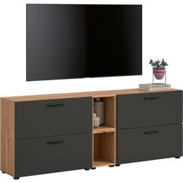 Schrank-Set Home Affaire "ENESTE, 6-teilig, in verschiedenen Farben, individuell kombinierbar", artisan eiche nachbildung, basalt grau, B:176cm H:34cm T:67cm, Spanplatte, Kastenm&ouml;bel-Sets, Stauraumelement, Kombination, Wohnkombination, Schrankwand, Lowboard