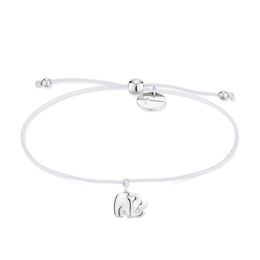 Armband Tamaris "Schmuck Geschenk Edelstahl Textil Armkette Little Elephant", bunt (silberfarben, wei&szlig;), Armb&auml;nder, Damen, 24cm, Edelstahl Textil, Edelstahl, Textil, Armband