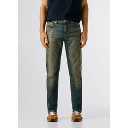 Tapered-fit-Jeans Pepe Jeans "STANLEY", Herren, Gr. 32, L&auml;nge 34, dirty tiefblau used, Denim/Jeans, Obermaterial: 92% Baumwolle, 6% Polyester, 2% Elasthan, gerade, unten schmal lang, Jeans