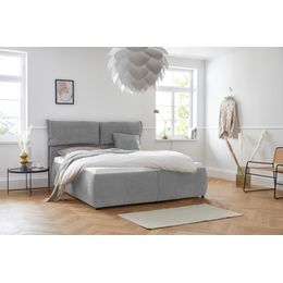 Polsterbett OTTO HOME "Jenson", grau, B:188cm L:225cm, Struktur weich (85% Polyester/15% Nylon), Betten, Polsterbett, als Bettgestell oder mit 3 Matratzenarten und H&auml;rtegraden