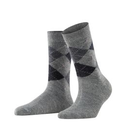 Socken Burlington "Whitby", Damen, Gr. 36-41, grau, Baumwollmischung, Argyle-Muster, Socken Socken, Einheitsgr&ouml;&szlig;e 36-41, Argyle-Muster, weiche Haptik
