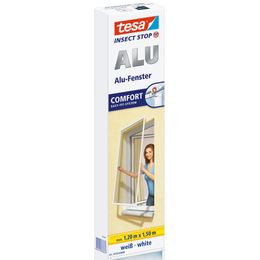 Insektenschutz-Fensterrahmen Tesa "Aluminium Rahmen Fliegengitter - 120 x 150cm", schwarz (rahmen: wei&szlig; gewebe: schwarz), B:120cm H:150cm, Insektenschutzgitter, Insektenschutz - ohne Bohren