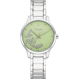 Quarzuhr, silber (silberfarben, hellgr&uuml;n), ANISTON JEWELRY & WATCHES, Armbanduhren, Damen, Quarzuhr, Armbanduhr, Damenuhr, analog