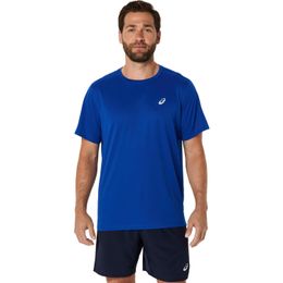 Laufshirt asics "asics CORE SS TOP", Herren, Gr. M, blau (asics blau), Obermaterial: 100% Polyester, normal, Rundhals, Shirts Laufshirt
