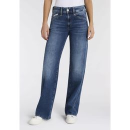 Straight-Jeans Herrlicher "Prime New Denim Stretch", Damen, Gr. 29, L&auml;nge 32, ocean, Denim/Jeans, Obermaterial: 98% Baumwolle, 2% Elasthan, straight fit lang, Jeans Straight-Jeans, mit Spitzbund hinten
