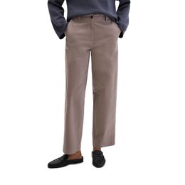 Marc O'Polo Chinohose MARC O'POLO "aus Brushed Cotton Twill", Damen, Gr. 32, Normalgr&ouml;&szlig;en, chalky braun, Twill, Obermaterial: 56% Baumwolle, 41% Lyocell, 3% Elasthan, unifarben, loose fit normal, Hosen Chinohose