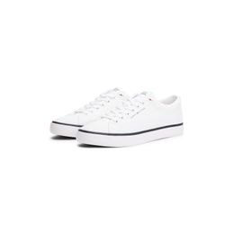 Sneaker Tommy Hilfiger "TH HI VULC CORE LOW II MESH", Herren, Gr. 41, wei&szlig;, Textil, Schuhe Sneaker, Basic, Schn&uuml;rschuh, Halbschuh, Freizeitschuh mit Logoschriftzug