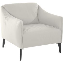 Cocktailsessel W.Schillig "sally Designsessel, zeitlos und bequem, tolle Verarbeitungsdetails", wei&szlig; (wei&szlig; z59), B:84cm H:78cm T:84cm, Longlife Xtra-Leder Z59: Glattleder mit modischer Pr&auml;gung. Hautst&auml;rke 0, 9 - 1, 1 mm., Sessel, Cocktailsessel, mit Metall-Winkelf&uuml;&szlig;en in Schwarz pulverbeschichtet