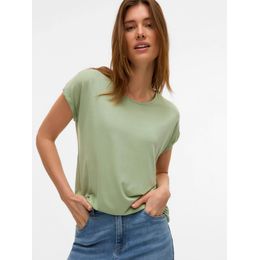 V&eacute;ro Moda Kurzarmshirt VERO MODA "VMAVA PLAIN SS TOP JRS NOOS", Damen, Gr. M, gr&uuml;n (smoke gr&uuml;n), Jersey, Obermaterial: 95% Lyocell, 5% Elasthan, unifarben, regular fit normal, Rundhals, Shirts, Materialmix, regular fit
