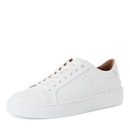 Sneaker Marco Tozzi, Herren, Gr. 43, wei&szlig;, Leder, unifarben, Schuhe Sneaker, Schn&uuml;rschuh, Halbschuh, Freizeitschuh mit seitlichem Lochmuster