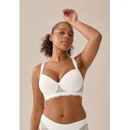 Schalen-BH Naturana "The Friday", Damen, Gr. 75, Cup B, beige (ecru), Obermaterial: 89% Polyamid, 11% Elasthan. Cups: 85% Polyamid, 15% Elasthan. Futter: 92% Polyamid, 8% Elasthan, unifarben, BHs Schalen-BH, mit B&uuml;gel, mit Spitze, feminin, weich, bequem