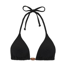 Triangel-Bikini-Top Lascana "Fay", Damen, Gr. 34, Cup A/B, schwarz, Obermaterial: 94% Polyamid, 6% Elasthan. Futter: 90% Polyester, 10% Elasthan, Strukturmuster, Bikini-Oberteile, aus eleganter Strukturware
