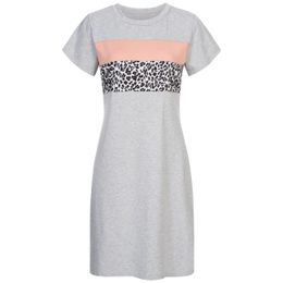 Shirtkleid CLOUD 5IVE "CLOUD 5IVE T-Shirt Dress Colorblock", Damen, Gr. S, US-Gr&ouml;&szlig;en, erdgrau, 95% Polyester, 5% Elasthan, normal, Rundhals, Kleider Shirtkleid