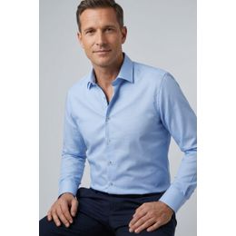 Businesshemd OLYMP "Level Five body fit", Herren, Gr. 37, N-Gr, blau (bleu), Web, Obermaterial: 97% Baumwolle, 3% Elastolefin, k&ouml;rpernah, 2-Knopf-Manschette, Hemden
