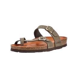 Zehentrenner Rohde "Rohde Pantoletten Nubukleder", Damen, Gr. 37, olive, Nubukleder, Schuhe Zehentrenner
