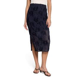 Midirock Zero "Damen mit elastischem Bund", Damen, Gr. 34, deep sky, Obermaterial: 90% Polyester, 10% Elasthan. Futter: 50% Viskose, 50% Polyester, unifarben, gerade lang, R&ouml;cke, Material