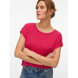 V&eacute;ro Moda Kurzarmshirt VERO MODA "VMAVA PLAIN SS TOP JRS NOOS", Damen, Gr. XL, jazzy, Jersey, Obermaterial: 95% Lyocell, 5% Elasthan, unifarben, regular fit normal, Rundhals, Shirts, Materialmix, regular fit