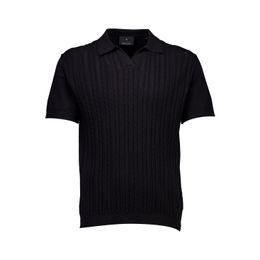 Poloshirt Junk De Luxe "Poloshirt Relaxed Fit", Herren, Gr. L, schwarz, Obermaterial: 100% Baumwolle, l&auml;ssig geschnitten, V-Ausschnitt, Shirts