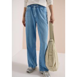 Loose-fit-Jeans Cecil "Style Neele", Damen, Gr. XXL (46), L&auml;nge 30, light blau used wash, Denim/Jeans, Obermaterial: 97% Lyocell, 3% Elasthan. Futter: 52% Polyester, 48% Baumwolle, unifarben, loose fit lang, Jeans, mit elastischem Bund und Kordelzug, Topseller