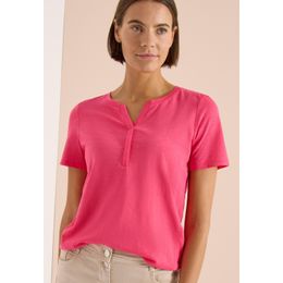 Tunikashirt Cecil, Damen, Gr. M (40), geranium rot, Web, 100% Baumwolle, unifarben, comfort fit normal, ohne Ausschnitt, B&uuml;ndchen, Shirts, aus reiner Baumwolle