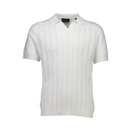 Poloshirt Junk De Luxe "Poloshirt Relaxed Fit", Herren, Gr. L, pearl wei&szlig;, Obermaterial: 100% Baumwolle, l&auml;ssig geschnitten, V-Ausschnitt, Shirts
