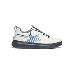 Primigi Leder-Sneakers "B&G Tween" in Wei&szlig;/ Blau - 64% | Gr&ouml;&szlig;e 34 | Kindersneakers