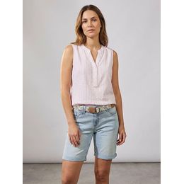 Sublevel Blusentop in Wei&szlig;/ Rosa - 46% | Gr&ouml;&szlig;e XL | Damen-blusen