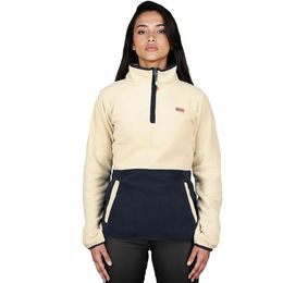 Geographical Norway Fleecepullover "Touki" in Creme/ Dunkelblau - 69% | Gr&ouml;&szlig;e XL | Damenpullover