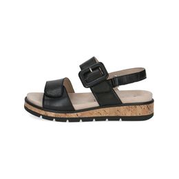Caprice Leder-Keilsandaletten in Schwarz - 48% | Gr&ouml;&szlig;e 38 | Damen-sandalen