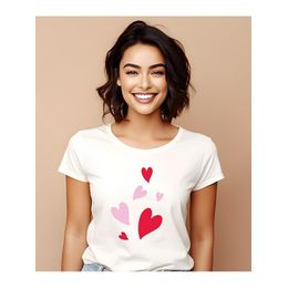 WOOOP Shirt "Hearts" in Wei&szlig; - 62% | Gr&ouml;&szlig;e XL | Damen-tops