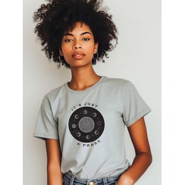 WOOOP Shirt "It ́s Just a Phase" in Grau - 62% | Gr&ouml;&szlig;e L | Damen-tops