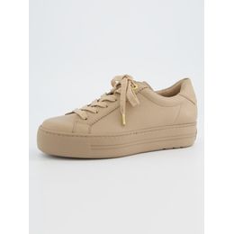 Paul Green Leder-Sneakers in Beige - 47% | Gr&ouml;&szlig;e 39 | Damen-sneakers