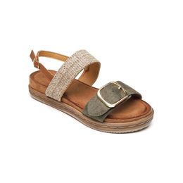 Sixth Sens Sandalen in Khaki/ Creme/ Hellbraun - 54% | Gr&ouml;&szlig;e 37 | Damen-sandalen