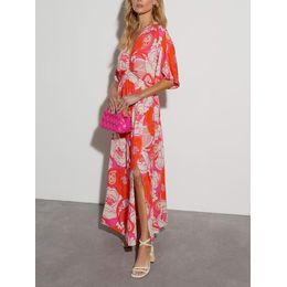 Milan Kiss Kleid in Orange/ Creme - 73% | Gr&ouml;&szlig;e L | Damen-kleider