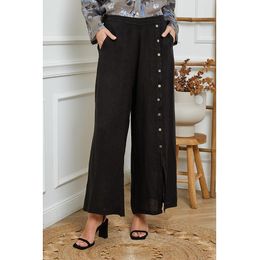 Jos&eacute;fine Leinen-Hose "Gladys" in Schwarz - 86% | Gr&ouml;&szlig;e XL | Damenhosen