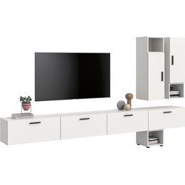 Schrank-Set Home Affaire "ENESTE, 9-teilig, in verschiedenen Farben, individuell kombinierbar", wei&szlig;, B:300cm H:34cm T:178cm, Spanplatte, Kastenm&ouml;bel-Sets, Stauraumelement, Kombination, Wohnkombination, Schrankwand, Lowboard