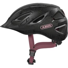 Fahrradhelm Abus "URBAN-I 3.0" Gr. M, schwarz (flower art), Helme, M Kopfumfang: 52cm - 58cm