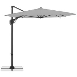Doppler Ampelschirm, Hellgrau, Metall, Textil, 200x300 cm, 360&deg; drehbar, lichtecht, regenabweisend, UV-best&auml;ndig, Sonnen- & Sichtschutz, Sonnenschirme, Ampelschirme