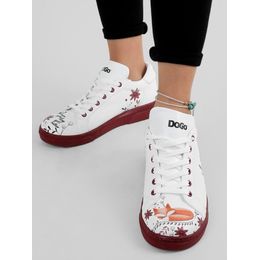 Sneaker DOGO "Ace Low-Top Sneaker Spirit Animal Damen Sneaker", Damen, Gr. 40, Normalschaft, bunt (wei&szlig;), Lederimitat, Schuhe Skaterschuh Schn&uuml;rschuh Sneaker low, Handgefertigt