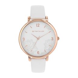 Quarzuhr Tom Tailor, wei&szlig;, Armbanduhren, Damen, Quarzuhr, Armbanduhr, Damenuhr, analog