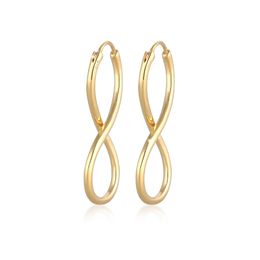 Paar Creolen Elli "Creolen Infinity Unendlichkeit 925 Silber", gold, Ohrringe, Damen, onesize, ohne Stein, Silber 925 (Sterlingsilber)