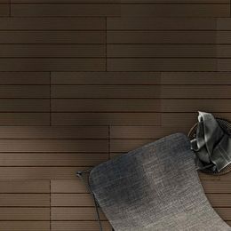 Floordirekt Terrassenfliese, Dunkelbraun, Holzwerkstoff, 30x60 cm, rutschfest, formstabil, UV-best&auml;ndig, Gartenzubeh&ouml;r, Terrassen- & Balkonb&ouml;den, Terrassenfliesen